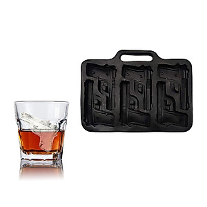 Weapon Series Whisky 3D Cube Ice Ball Molds Grenade Mould Handgun Ice Mold Bullet Tray Ice Maker Set of 6 By TAISI