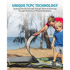 ELECAENTA 200W Portable Solar Panel, Ultra-Light/Only 11lbs, Flexible & Foldable Monocrystalline ETFE Solar Charger with Kickstand, IP54 Waterproof for Outdoors RV Camping Off Grid Adventures