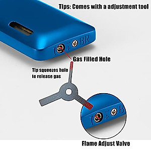 Futlidys 2 Pack Mini Torch Lighter Butane Refillable, Double Flame Butane Lighter with Visible Window, Adjustable Jet Lighter, Great Gifts for Men and Women, Without Gas (Blue)