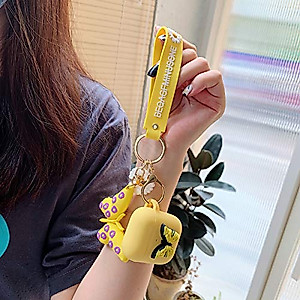 Xbs Airpods Case with Butterfly Pattern, Soft Silicone Butterfly Pendant and Shockproof Dust Plug Cover for Women and Girls, Compatible for Apple Airpods 2&1 Front LED Visible (Pink Butterfly)