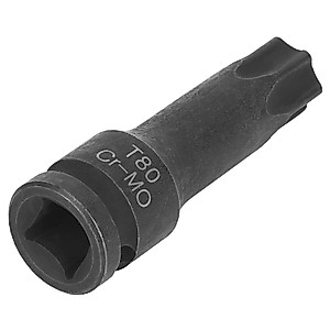 Actaday 1/2inch Hex Screwdriver Socket Adaptor, Star Head Drive Air Impact Wrench Bit Set, 42 Chrome Molybdenum Steel, Socket Car Repair Tools (T80)