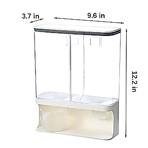 Rice Dispenser,Cereal Dispenser,Dry Food Dispenser, Rice Storage Container,Laundry room storage,Capacity Of 0.79 Gal, Suitable For Rice, Red Rice, Black Rice, Beans, Washing Powder And Dog And Cat Food