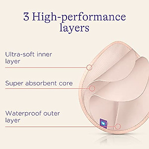 Lansinoh Reusable Nursing Pads for Breastfeeding Mothers, 8 Washable Pads, Pink and Black, Includes Mesh Wash Bag