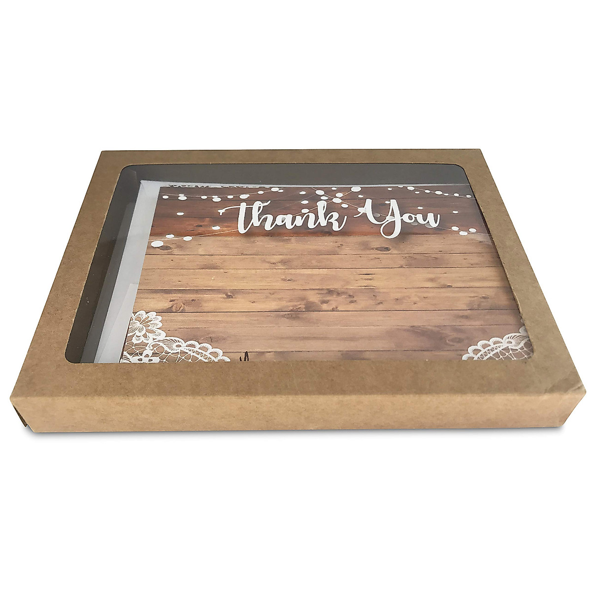 25 Thank You Cards Thick Rustic Style With 25 Envelopes
