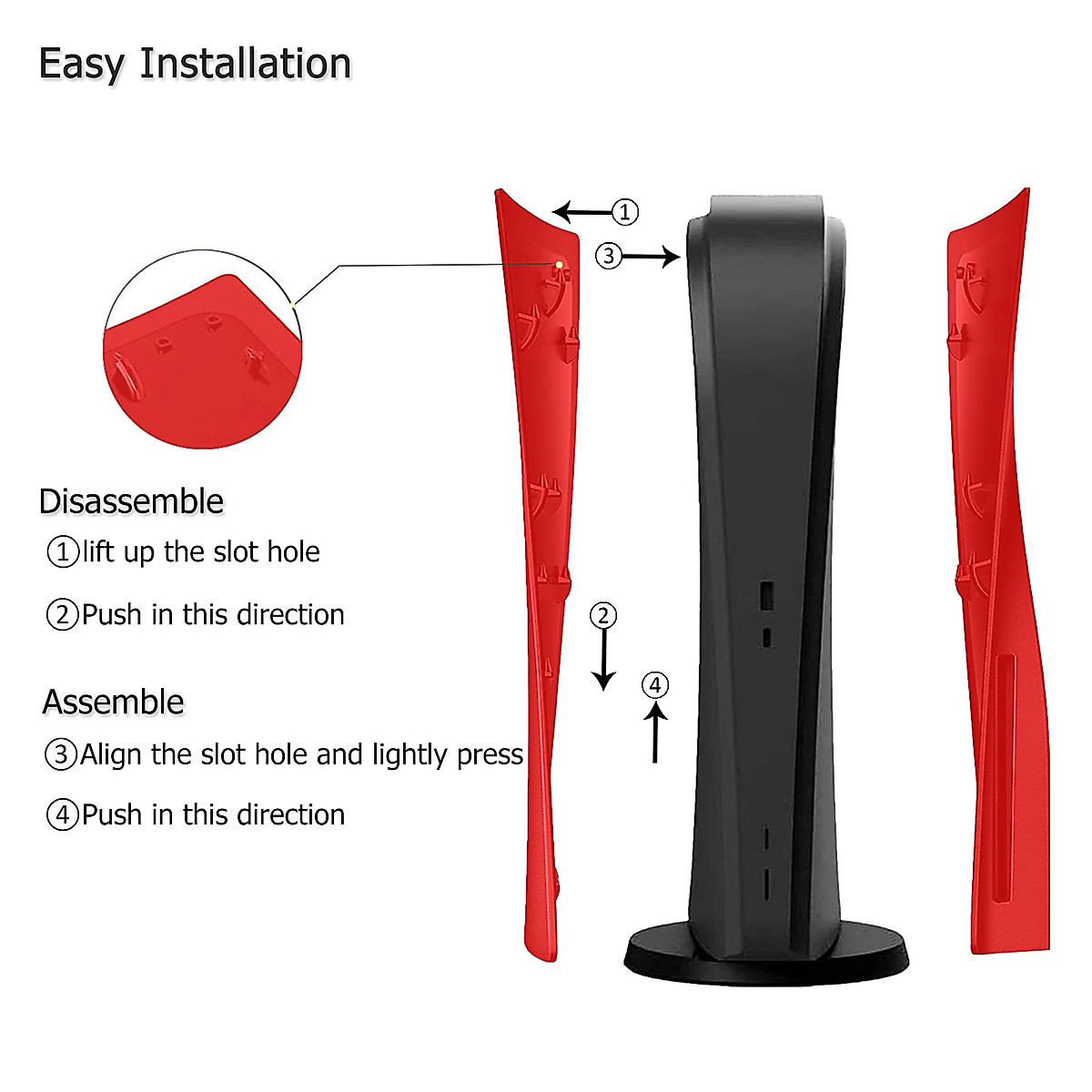 PS5 Faceplate Console Replacement Cover for Disk Console DOBEWINGDELOU Face Plate Shell Hard Shockproof Skin Case for PlayStation 5 Disc Console ABS Anti-Scratch Dustproof Replacement Plate Red