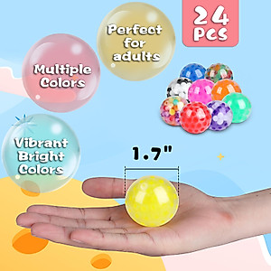 24Pack Stress Balls, Squishy Toys, Squishy Squeeze Balls Bulk Fidget Toys for Adults Squishy Balls, Stress Relief Toys, Party Favors, Birthday Gift, Goodie Bag Stuffers