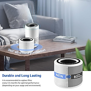 Core 300 Replacement Filter for LEVOIT Core 300 and Core 300S Air Purifier, 2 Pack 3-in-1 H13 True HEPA Filter Replacement, Core 300-RF, White
