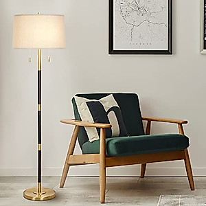 Catalina 23209-000 Transitional 2-Light Dual Pull Chain Floor Lamp, 56.5", Black & Antique Brass