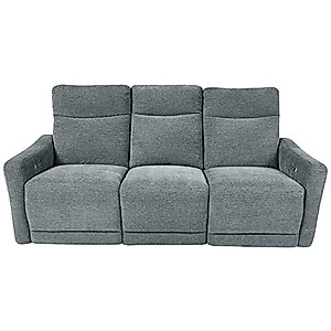 Homelegance Edition 78" Fabric Power Double Lay-Flat Reclining Sofa, Dove