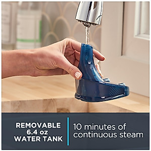 Rowenta DR8120 X-Cel Powerful Handheld Garment and Fabric Steamer Stainless Steel Heated Soleplate with 2 Steam Options, 1600-Watts, White/Blue