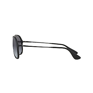 Ray-Ban Men's RB4201 Alex Square Sunglasses, Rubber Black/Light Grey Gradient Dark Grey, 59 mm