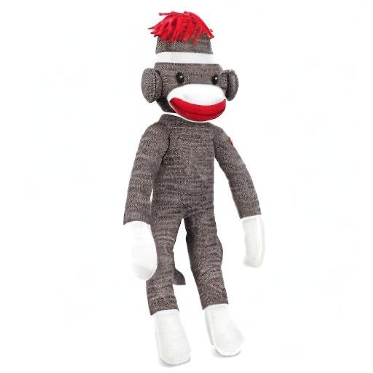 Made By Aliens Adorable Sock Monkey, The Original Traditional Hand Knitted Stuffed Animal Toy Gift-for Kids, Babies, Teens, Girls and Boys Baby Doll Present Puppet (20" Brown)