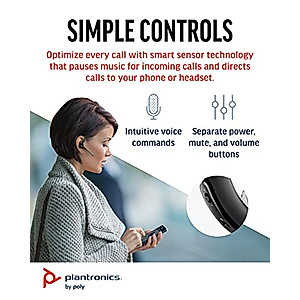 Poly Voyager Legend Wireless Headset (Plantronics) - Single-Ear Bluetooth w/Noise-Canceling Mic - Voice Controls - Mute & Volume Buttons - Ergonomic Design -Connect to Mobile/Tablet via Bluetooth -FFP
