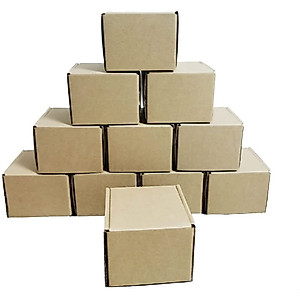 4x4x3 inch Shipping Boxes Pack of 25，Livejun Brown Corrugated Cardboard Box Mailer Boxes for Packaging Small Business Shipping，Boxes for Birthday Wedding Party Gift Giving (4 x 4 x 3)