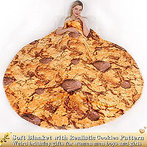Jorbest Cookies Blanket 2.0 Double Sided 80 inches for Adult and Kids, 285 GSM Funny Soft Flannel Throw Blanket, Novelty Giant Food Blanket for Everyone