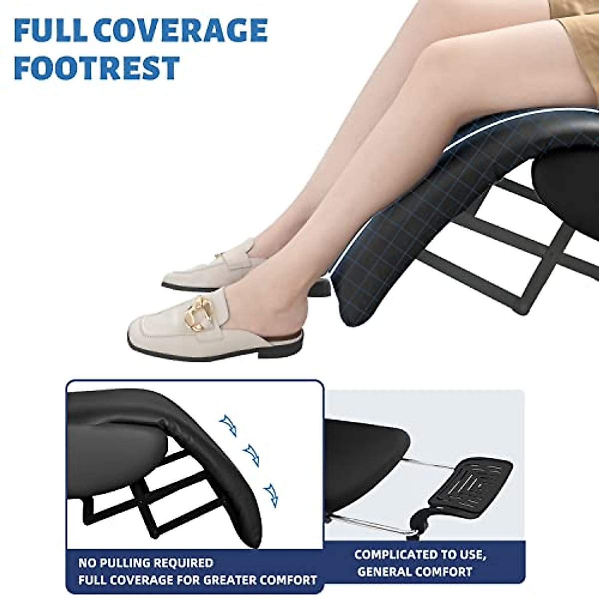 FIBO Gravity-Sensing Executive Home Ergonomic Office Chair Reclining Office Chair with Foot Rest & Headrest, High-Back PU Leather Computer Desk Chairs with Back & Lumbar Support Task Chair, (Black)