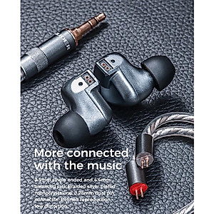 LETSHUOER S12 in-Ear Earphone 14.8mm Planar Magnetic Driver IEMs HiFi Headphone with Silver Plated Monocrystalline Copper Cable 3.5mm Headphones Jack (Grey)