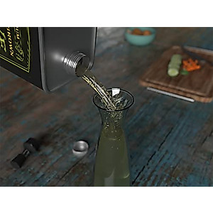 Purelite No Funnel Needed Olive Oil & Vinegar Dispenser Glass Cruet Bottle for Kitchen | Silicone Cap Keeps Oil Fresh Longer | 17 ounce cruet (Clear)