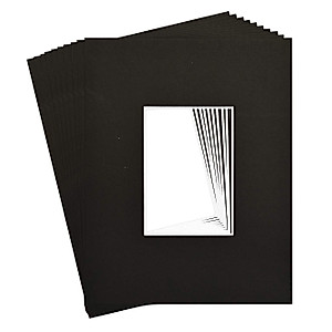 10 11x14 8-ply mat mattes BLACK for 5x7 Photo picture