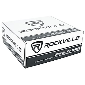 Rockville WHEEL OF BASS 8" Slim Under-Seat Powered Truck/Car Audio Subwoofer Sub