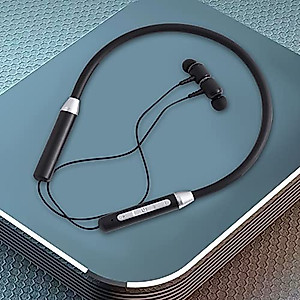 Neckband Bluetooth Headphones - Wireless Earbuds Noise Cancelling, HD Stereo Wireless Sports Earphones, Around Neck Bluetooth Headphones with Mic, Magnetic Attraction