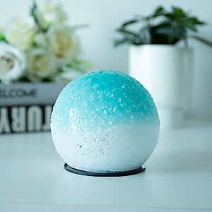 Afirst Solar Table Light - LED Glass Outdoor Table Lantern Lamps Solar Powered Hollow Projection Waterproof Globe Ball Night Lights for Garden,Patio,Yard, Party Decorations, 4x5 inch