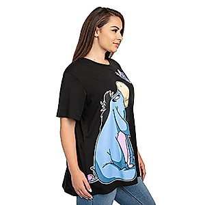 Disney Plus Size Womens T-Shirt Eeyore Butterfly Side Print (Black, 5X)