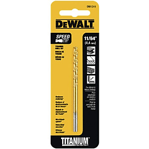 DEWALT DW1311 11/64-Inch Titanium Nitride Split Point Twist Drill Bit