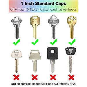 Vibit 16 Pack Key Caps Covers Tags Set Plastic Key Identifier Coding Rings in 8 Assorted Colors, 2 Styles