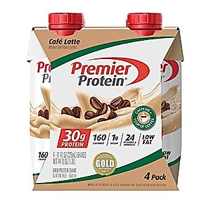 Premier Protein Shake, Café Latte, 30g Protein, 1g Sugar, 24 Vitamins & Minerals, Nutrients to Support Immune Health, 11 Fl Oz, 4 Count