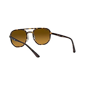 Ray-Ban Rb4321ch Chromance Hexagonal Sunglasses, Light Havana/Polarized Brown Mirrored Grey Gradient, 53 mm
