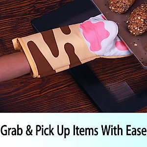 HuiDou Funny Oven Mitts Kitchen Accessories Cooking Baking Heat Resistant Kawaii Cat Glove, Gifts for Cat Lover 1 Pair Claw