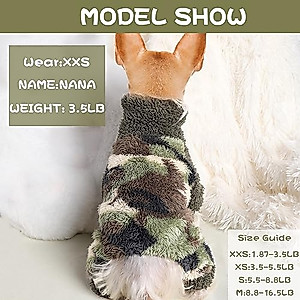 Small Dog Sweater Dog Pajamas for Small Dogs, Fleece Dog Sweater, Winter Cute Tiny Dog Clothes Outfit Puppy Clothes Pet Jumpsuits Chihuahua Yorkie Cat Clothing (X-Small)
