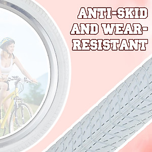 WEEROCK Two Pack 20 Inch 20 * 1.75 White Bicycle Tire,Bike Tyre for 20 Inch MTB, Kid Bike,Child Bicycle, Student Bike, Girl Bicycle, Tricycle.