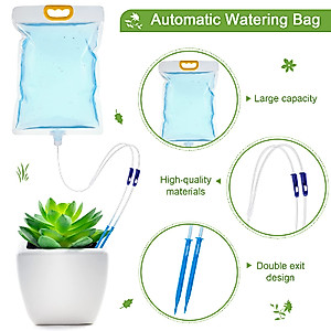 3 Pieces 3.5 L IV Drip Bag for Plants Drip Bag Automatic Plant Stuff Watering Bag System Drip Irrigation Device Adjustable Control Valve Switch for Indoor Outdoor Plant Waterer