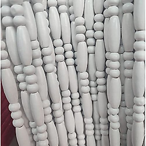 LEOSXA Natural Wood Beaded Curtains for Doorway,Doorway Room Divider Door Curtain,Wall Hanging Home Divider,Partition Door Beads Curtain Fly Screen Panel,for Room Hallway,Custom (36 stran