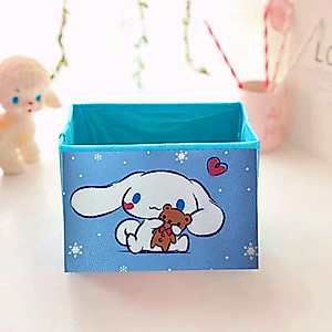 Kerr's Choice Collapsible Storage Bin Kawaii Storage Box Blue Foldable Baskets | Kawaii Office Desk Room Decoration Cute Room Decor