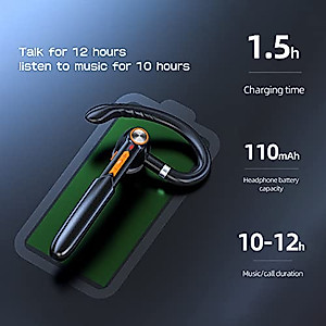 ESSONIO Headphones Bluetooth earpiece Wireless Headphones with mic Cell Phone Noise Canceling earpiece Hands-Free Headset