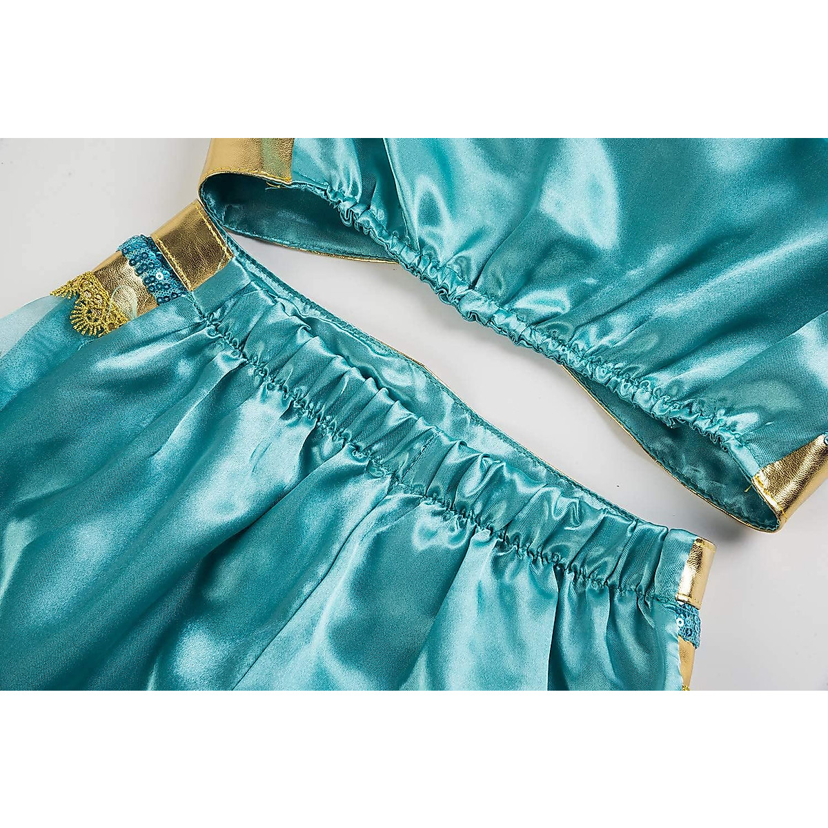 KuKiee Girls Princess Costume Halloween Cosplay Party Dress Up (5-6/120, Blue with Accessories)