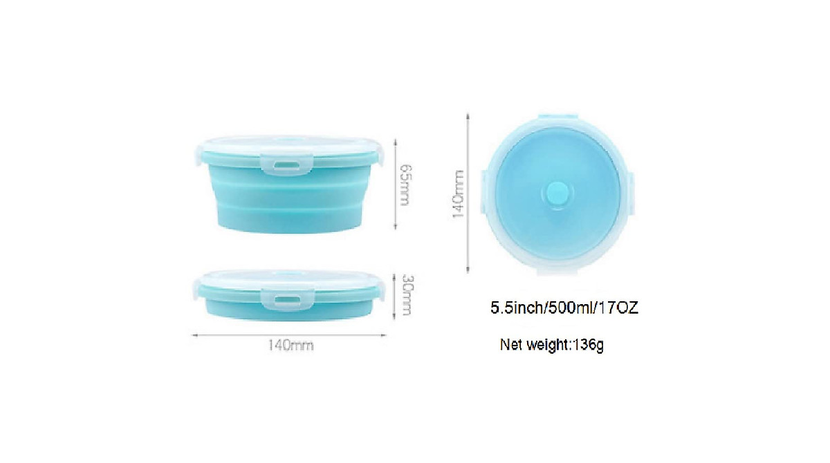 Airtight Collapsible Silicone Food Containers - 3-Pack