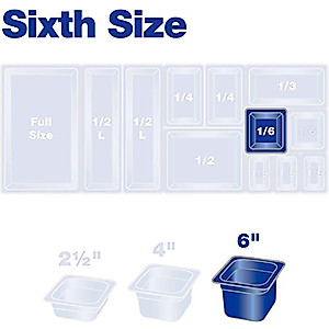 Carlisle FoodService Products 3088513 StorPlus High Heat Food Pan, 6" Deep, Sixth Size, Amber