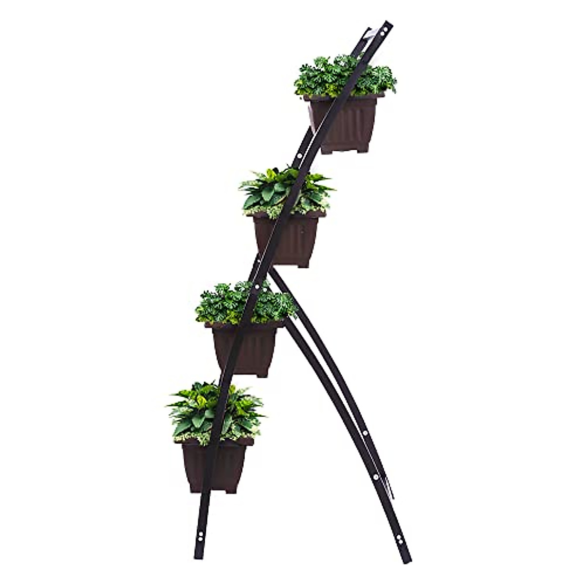 KHOMO GEAR Vertical Garden Planter Balcony Garden Outdoor 4 Tier Raised Bed Box with Stacking Planters Indoor Patio Tower for Plants Vegetables Flowers & Herbs