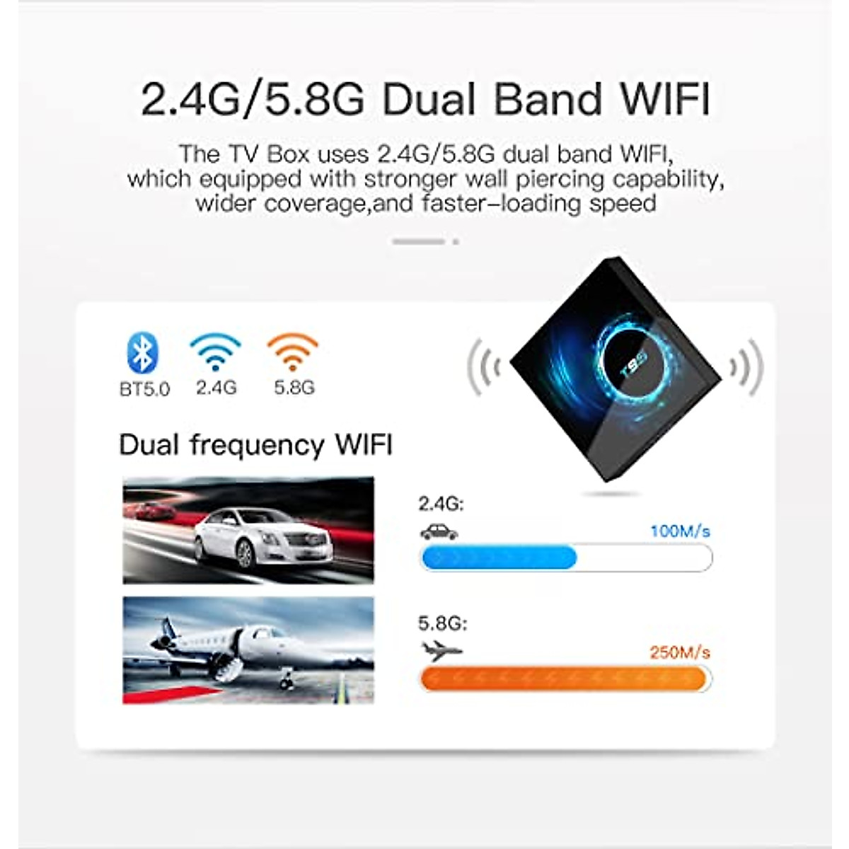 Android 10.0 TV Box, T95 Android Box 4GB RAM 32GB ROM Allwinner H616 Quad-core Smart Android TV Box 64bit, Support 2.4G/5.0G Dual WiFi 6K Utral HD / 3D / H.265 with Bluetooth 5.0