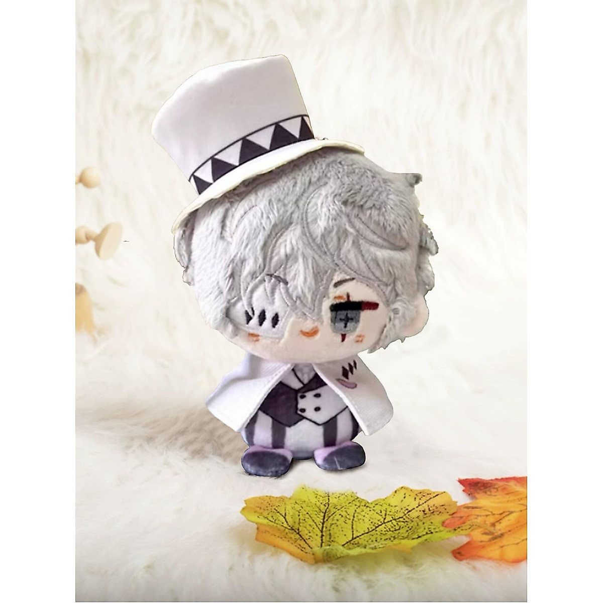 CALEMBOU Anime Plush Keychain for Backpack, 4" Cute Chibi Plush Figure Key Chain Anime Charms, Dazai Chuuya Gogol Plush for BSD Fans (Nikolai Gogol)