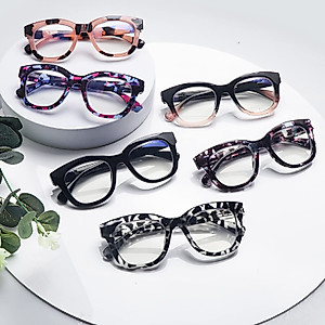 MAEOWN Oprah Style Reading Glasses for Women Blue Light Blocking 6 Pack Computer Readers Fashion Quality Eyeglasses (Multicolor, 1.25, x)