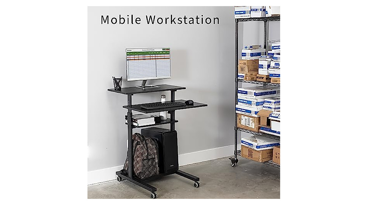 VIVO Mobile Height Adjustable Desk - Ergonomic & Stylish