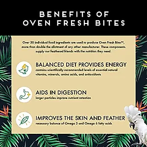 Oven Fresh Bites Freshly Baked Pet Bird Food, For Amazons, Cockatoos and Macaws, 42-Ounce Resealable Package