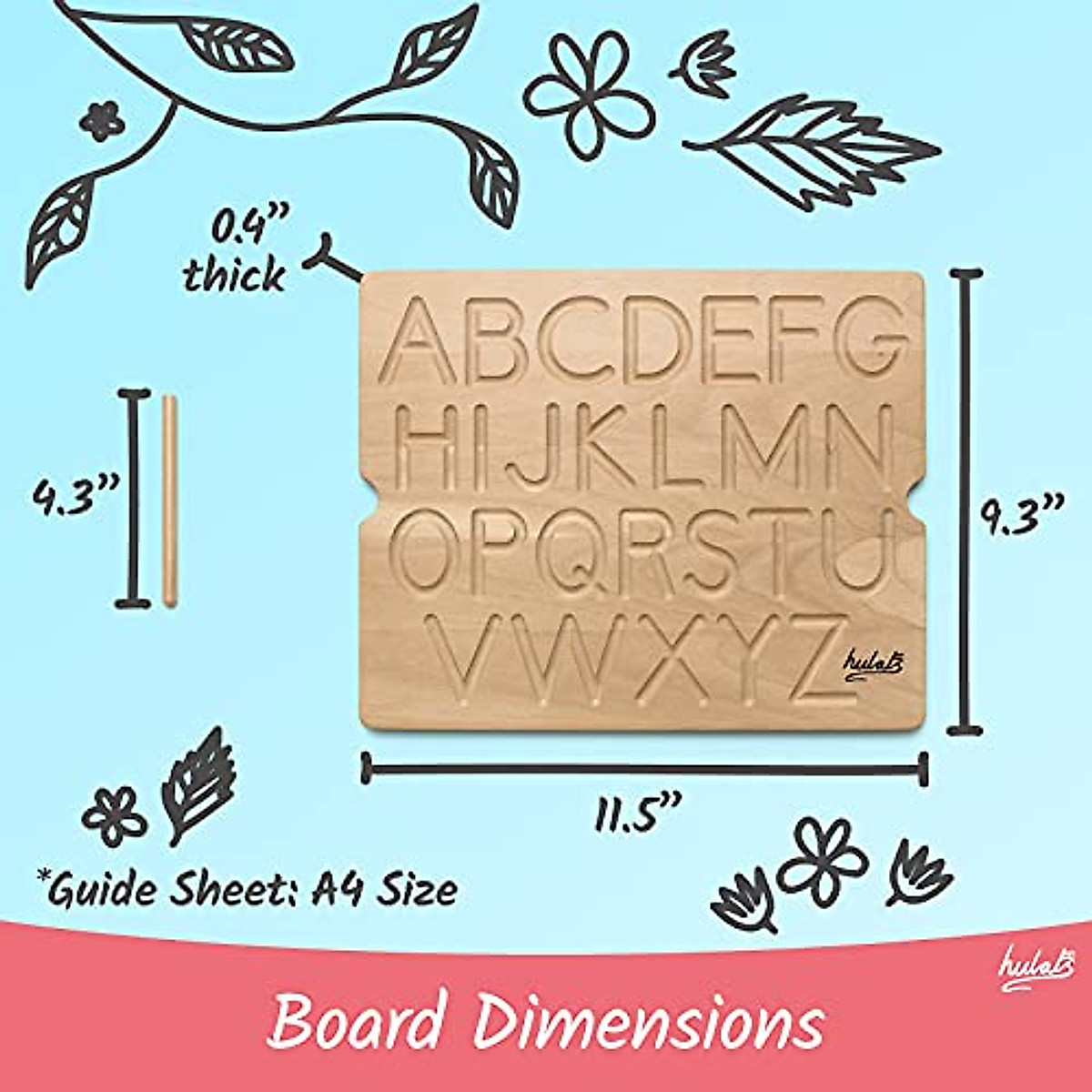 Hulats Learn to Write - Number & Letter Tracing Boards for Kids Ages 3-5 - Wooden Alphabet Learning Montessori Toys 3+ Year Old Toddler Writing Tools Beginner Homeschool Preschool Classroom Must Haves