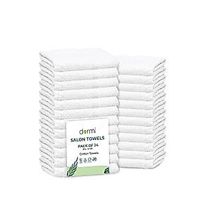 White Hand Towels for Bathroom 24 Pack 16x26 Inch, (Not BleachProof) Cotton Hand Towel Bulk for Gym and Spa, Soft Extra Absorbent Quick Dry Terry Bath Towels