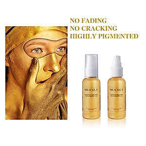 MEICOLY Cream Gold Face Body Paint,2.1Oz Smudge-proof Gold Body Paint,Water Based Washable Full Body Paint for Adults and Kids,Halloween SFX Special Effects Christmas Highlight Makeup,Metallic Gold